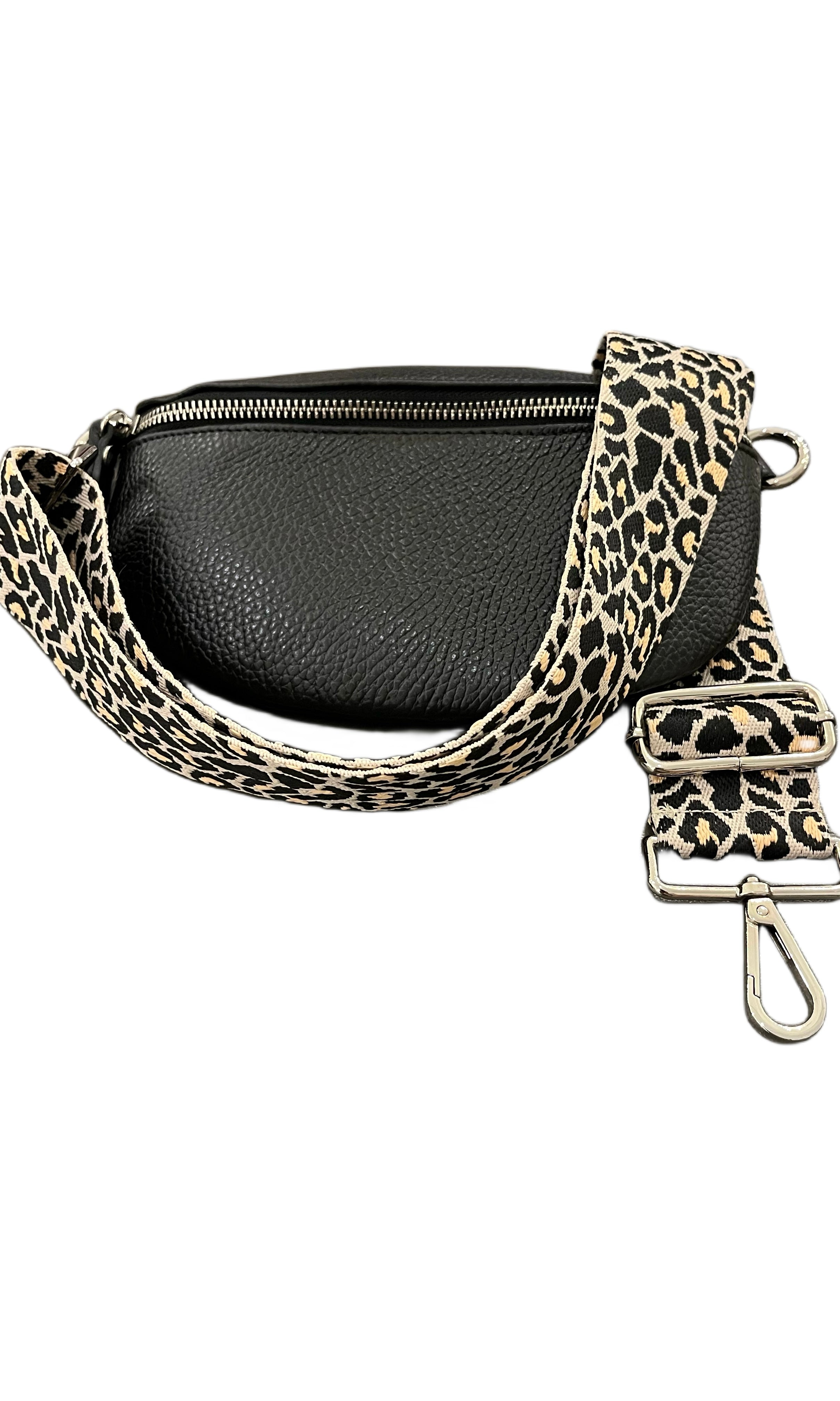 Bodella Black Large Genuine Leather Hip Bags- Made in Italy ...